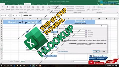 Excel Hlookup Learn Hlookup Step By Step And Become Excel Superstar Oneacademy2020 Youtube