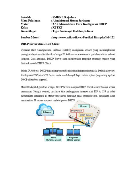 3 3 2 Menentukan Cara Konfigurasi Dhcp Pdf