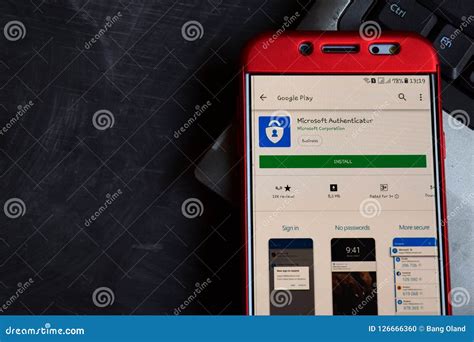 Microsoft Authenticator Dev App On Smartphone Screen Editorial Image Image Of Background