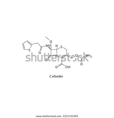 Cefoxitin Flat Skeletal Molecular Structure 2nd Stock Vector Royalty Free 2221145383