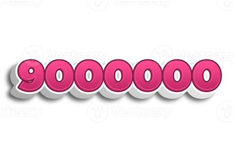 9000000 Suscriptores Celebracion Saludo Número Con Rosado 3d Diseño 23405841 Png