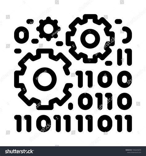 Programming Coding Process Machine Learning Line Stock Vector Royalty