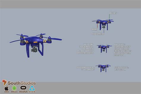 Animated Drone AR VR D Air Unity Asset Store