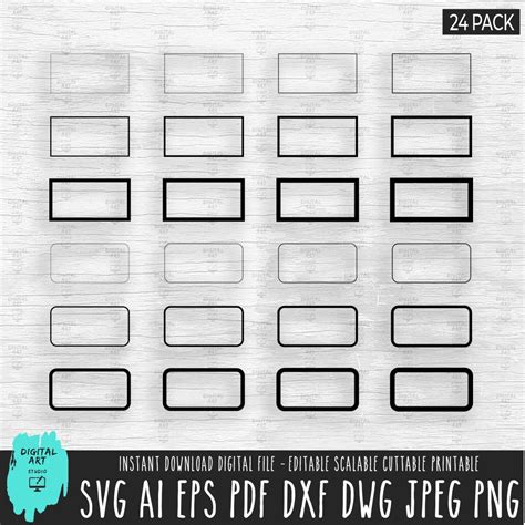 rectangle svg rectangle outline svg frame svg instant download