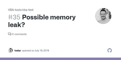 Possible Memory Leak · Issue 35 · Vba Toolsvba Test · Github