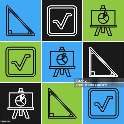 Set Line Calendar Xyz Coordinate System And Open Book Icon Vector Stock Illustration Download