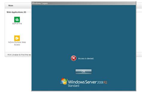 solved access denied when launching citrix published application