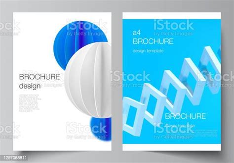 A4 커버 모형 템플릿의 벡터 레이아웃 전단지 레이아웃 소책자 커버 디자인 책 디자인 동적 사실적인 기하학적 파란색 셰이프가