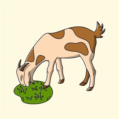 Goats Eating Grass Clipart