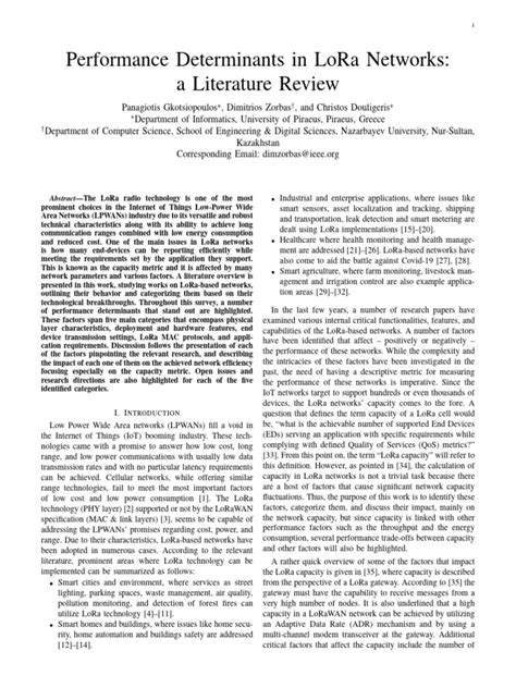 2021 Performance Determinants In Lora Networks Big Pdf Computer