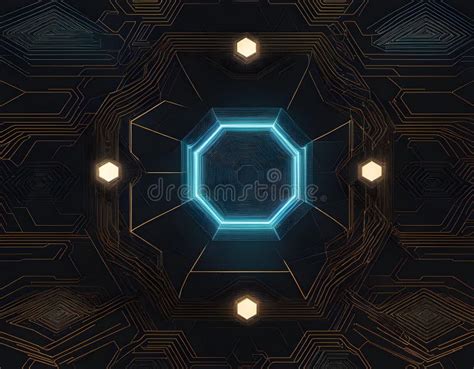 A Captivating High Tech Visual Composition Featuring A Bold Hexagonal Pattern That Seamlessly