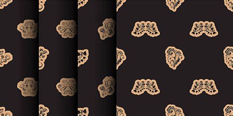 Floral Monogram Seamless Pattern For Print And Fabric Vector Rococo Floral Monogram Seamless Pattern For Print And Fabric Vector Rococo