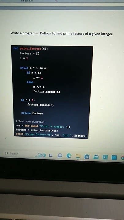 Write A Program In Python To Find Prime Factors Of A Given Integer