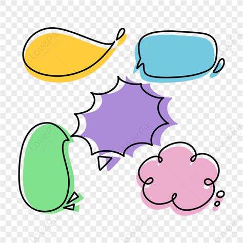 다채로운 귀여운 일러스트 대화 테두리사회적인색깔대화 상자 Png 일러스트 무료 다운로드 Lovepik