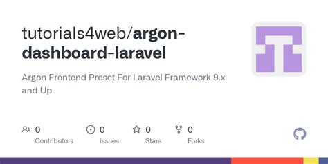 Github Tutorials Web Argon Dashboard Laravel Argon Frontend Preset For Laravel Framework X