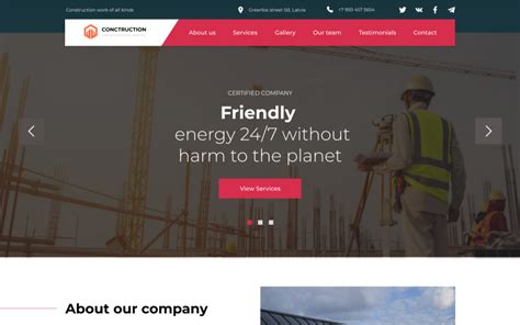 construct construction building landing page template