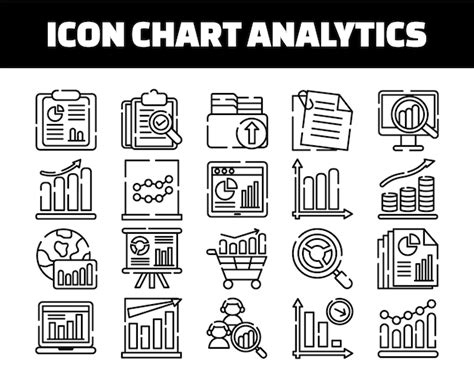 Premium Vector Icon Chart Analytics Outline Vector Illustration Set