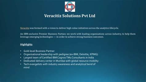 PPT Veracitiz IBM Authorised Reseller And Service Partner For Business Analytics PowerPoint
