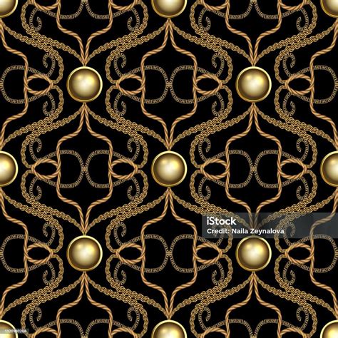 아라베스크 3d 매끄러운 패턴 현대 장식 벡터 그리스 어 배경 보석 금 현 장식을 반복합니다 황금 3d 버튼 로프 문자열 라인 그리스 키 Meanders와 질감 디자인 0