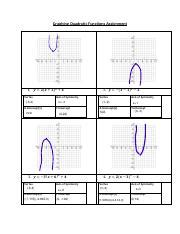 Assignment Graphing Quadratic Functions Pdf Graphing Quadratic