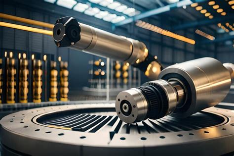 Robot Arm Cnc Automation Handling System For Industrial Manufacturing Premium Ai Generated Image