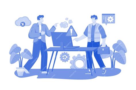 Premium Vector Technical Support Representative Troubleshoots Technical Problems