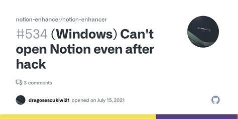Windows Cant Open Notion Even After Hack · Issue 534 · Notion Enhancernotion Enhancer · Github