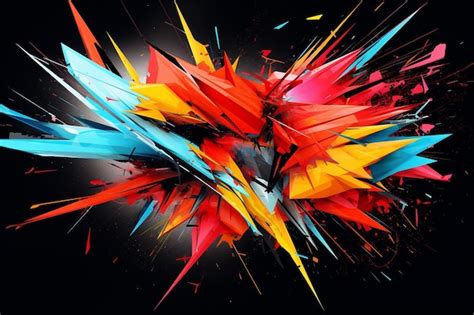 Abstract Digital Art With Sharp Angular Shapes Premium Ai Generated Image