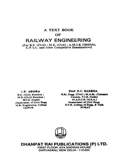 Railway Engineering Book Pdf