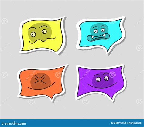 Square Face Expression Illustration Stock Vector Illustration Of Cartoon Collection 241195163