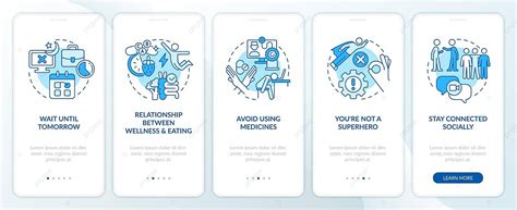 Selfcare Blue Onboarding Screen For Mobile App Site Mockup Vector Vector Site Mockup Vector
