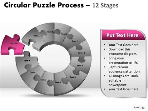 Components Flow Circular Puzzle Process PowerPoint Presentation Sample Example Of PPT