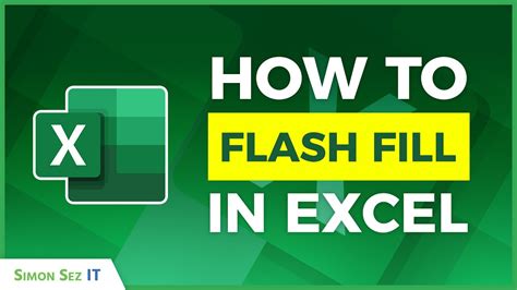 How To Flash Fill In Microsoft Excel Youtube