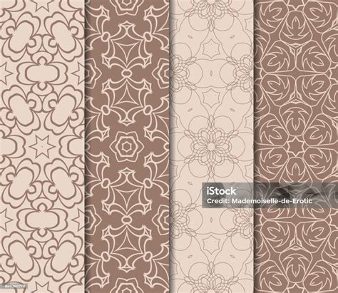 현대 기하학적 패턴의 집합입니다 원활한 벡터 일러스트입니다 인테리어 디자인 인쇄 벽지 패턴을 작성 피부 톤 색 0명에 대한 스톡