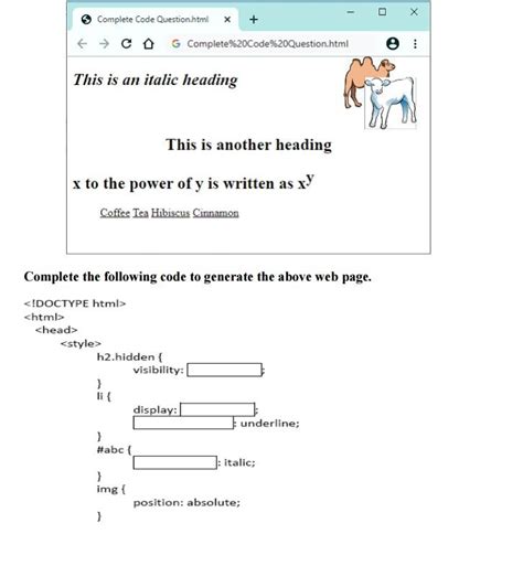 Solved Complete Code Question Html X COG Chegg