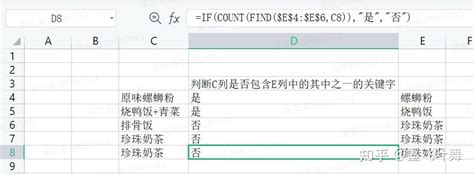 If函数判断单元格是否包含某列里多个内容的其中之一，如图 知乎