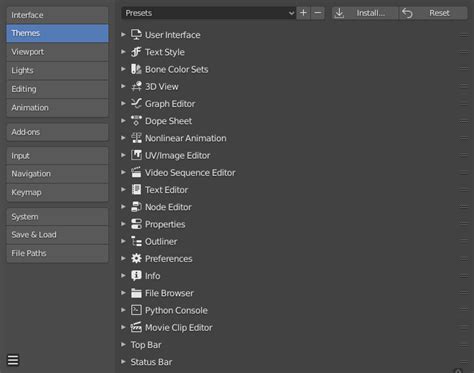 Themes Blender Manual