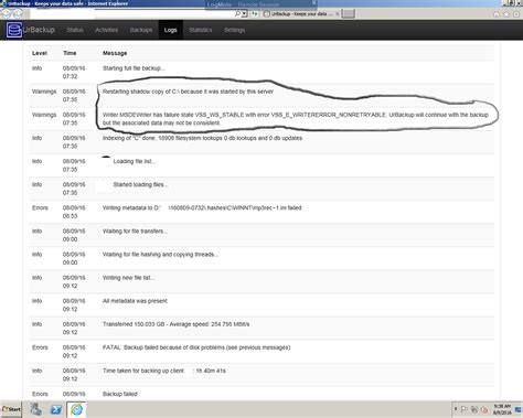 full image backup fails urbackup discourse