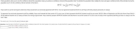 Solved Finite Populations Allow You To Use The Confidence