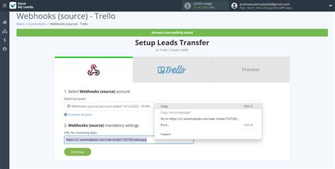 how to connect webhooks with trello savemyleads