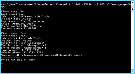 C Active Directory Ldap Query Want To Filter Out Disabled Users