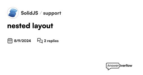Nested Layout Solidjs