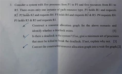 Solved Consider A System With Five Processes From P To Chegg