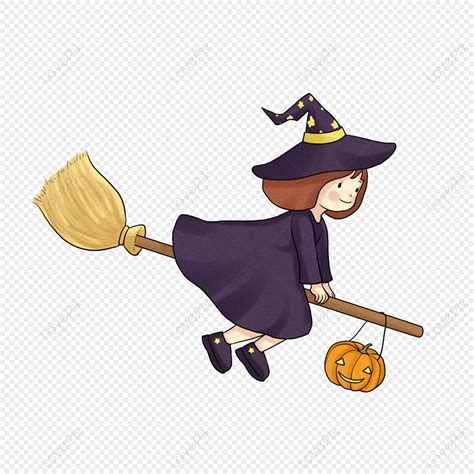 할로윈 작은 마녀 Png 일러스트 무료 다운로드 Lovepik