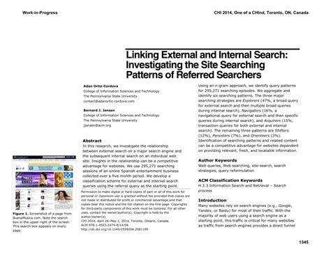 Pdf Linking External And Internal Search Investigating The Site