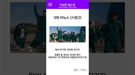 오징어 게임 캐릭터 이상형 월드컵 Youtube