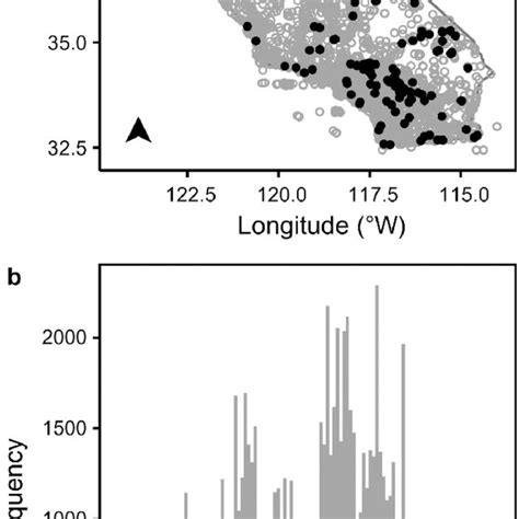 A Spatial And B Temporal Distribution Of All Museum Records Gray