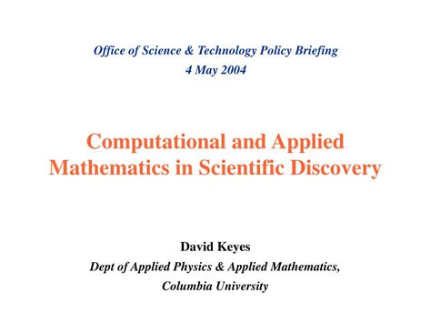 ppt computational and applied mathematics in scientific discovery