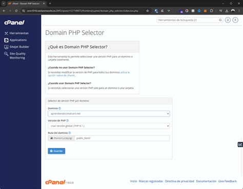 Cambiar La Version De Php Utilizada En Cpanel