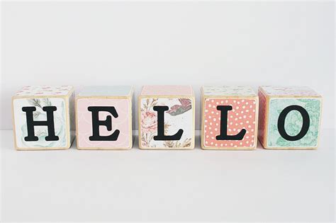 Hello Blocks Girls Wooden Blocks Set Of 5 Etsy